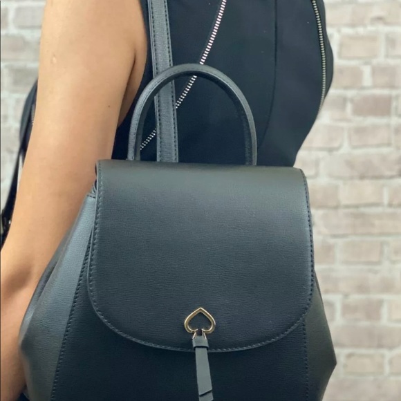 kate spade | Bags | Nwt Kate Spade Adel Medium Flap Backpack In Black ...